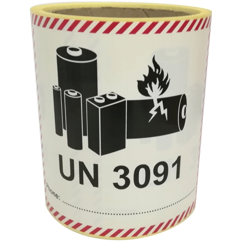Transportaufkleber UN 3091 für Lithium Metall Akkus/Batterien nach ADR ...